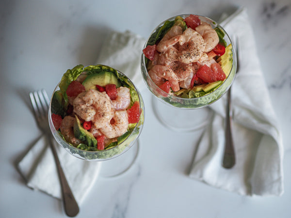 Prawn Cocktail with Roasted Tomato Marie Rose Sauce and Grapefruit ...